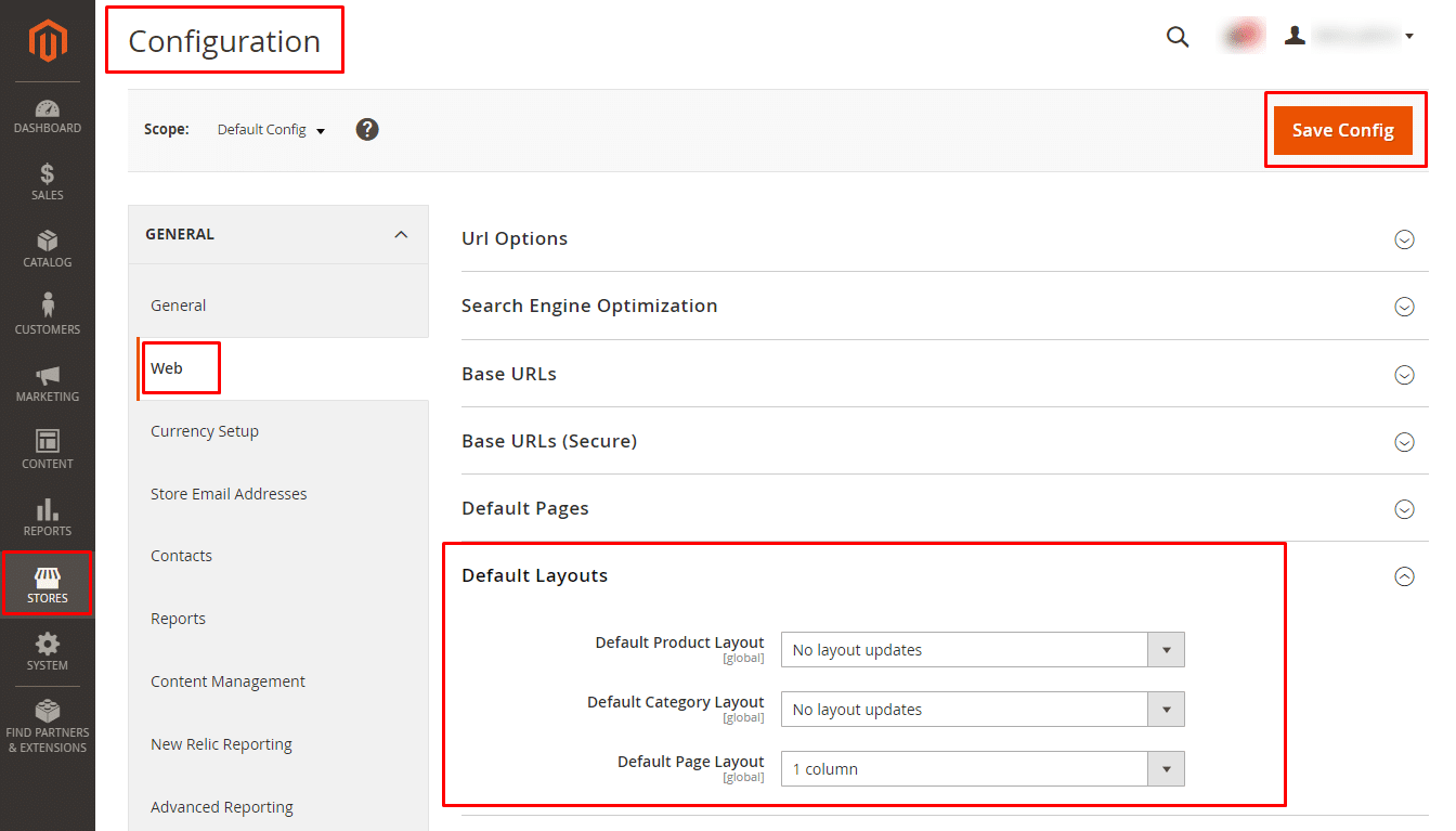 How To Configure Default Page Layout In Magento 2