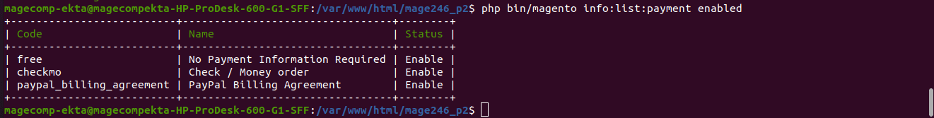 How to Get List of Active Payment Methods Using Command Line? - MageComp