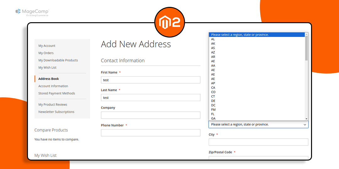 How to Show Abbreviations of State/Province Instead of Full Names in Magento 2? - MageComp