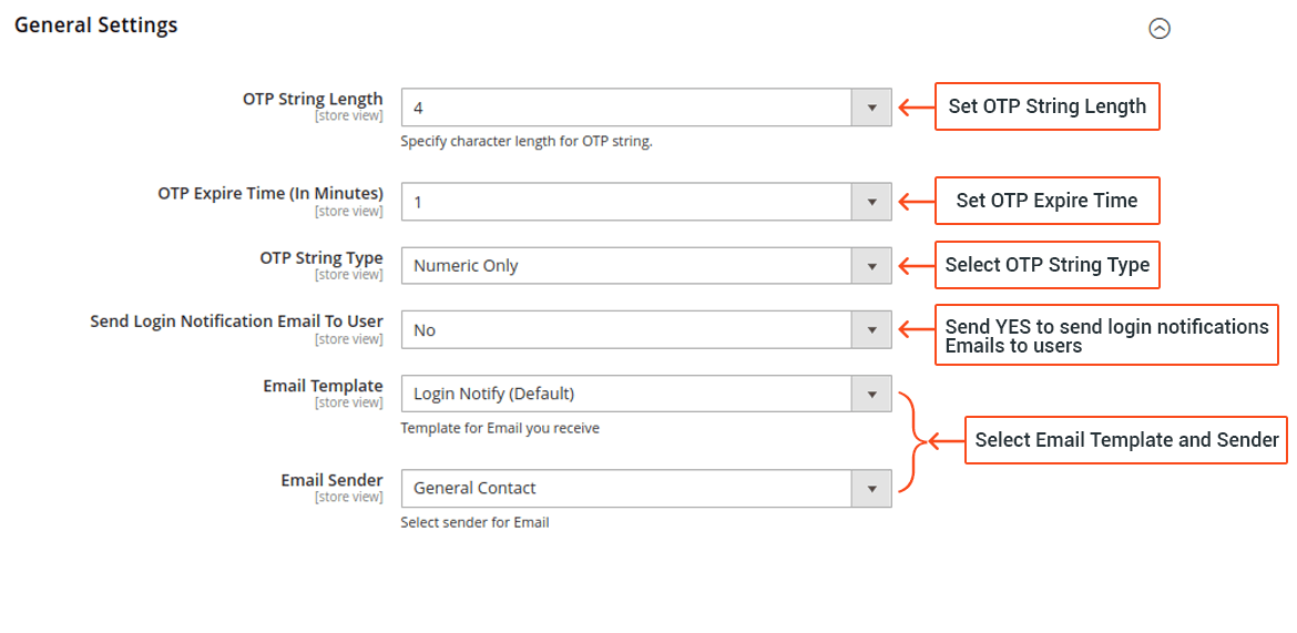 General Settings - Magento 2 Mobile OTP Login Extension