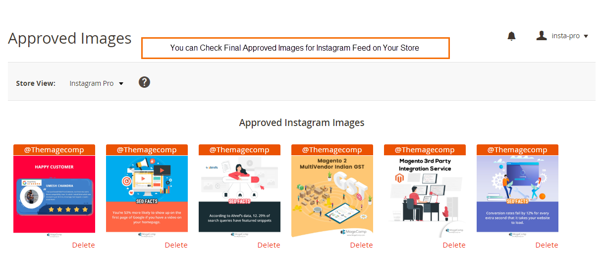 Fetch and Manage Instagram Database from Backend - Support Portal for Magento Extensions & Services