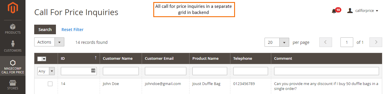 Call For Price Inquiries - Support Portal for Magento Extensions & Services