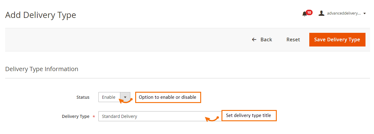 Manage Delivery Types - Support Portal for Magento Extensions & Services