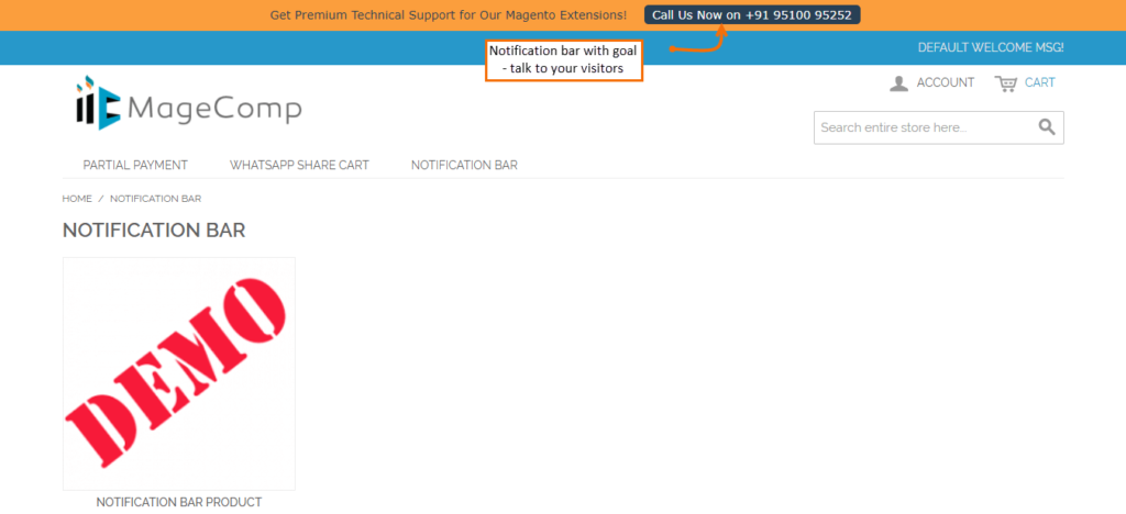 Call Notification in Frontend - Support Portal for Magento Extensions & Services