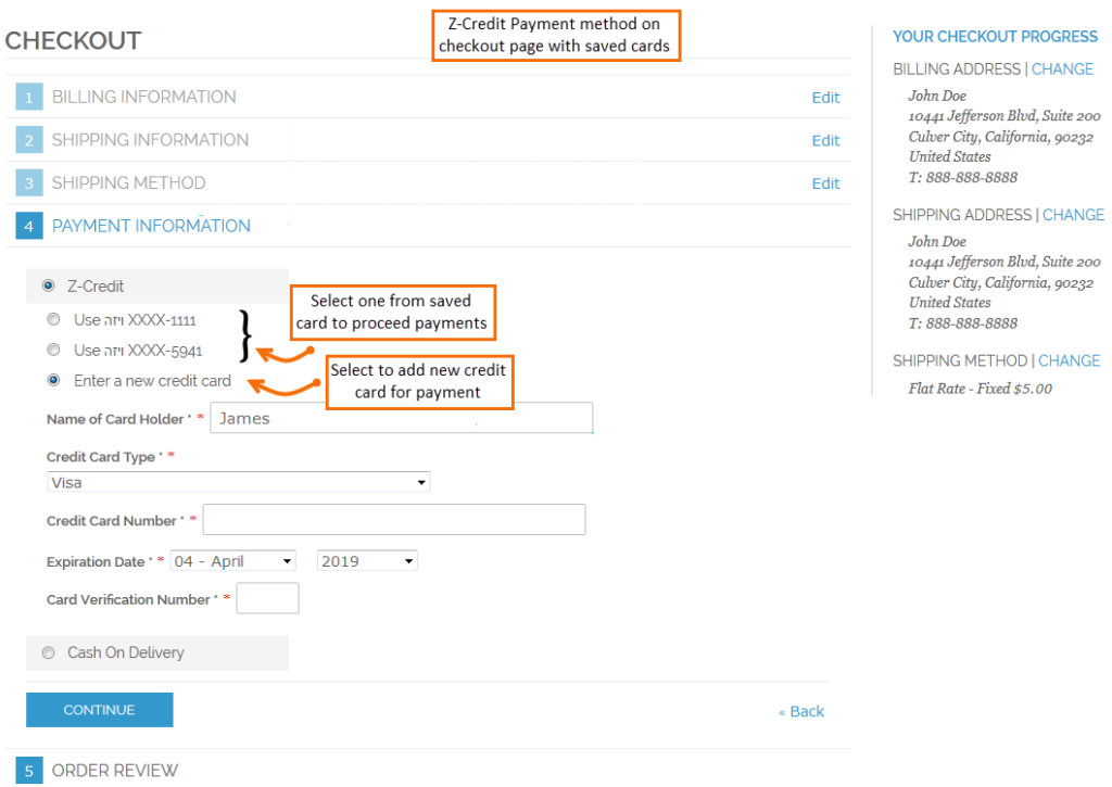 Z-Credit Token Payment on Frontend - Support Portal for Magento Extensions & Services