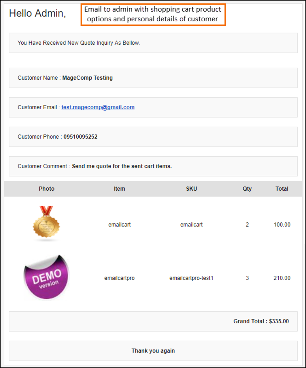 Email Quote Pro on Frontend - Support Portal for Magento Extensions & Services