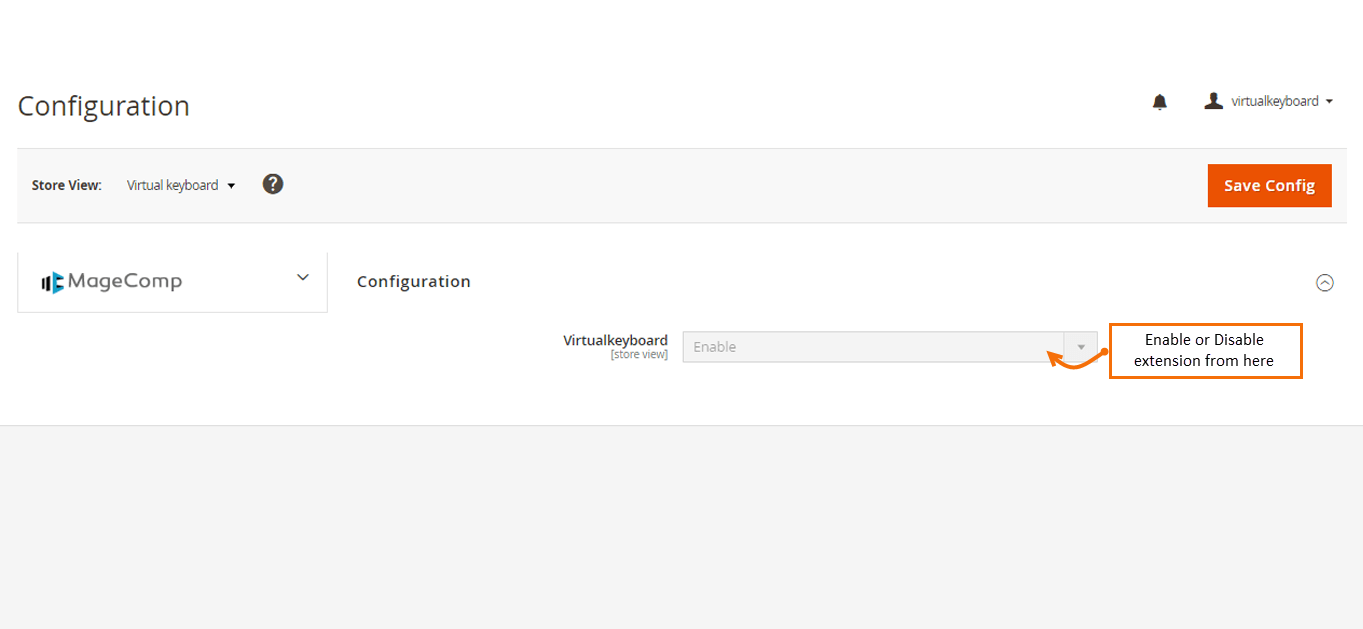 Configuration Settings - Magento 2 Virtual Keyboard Extension