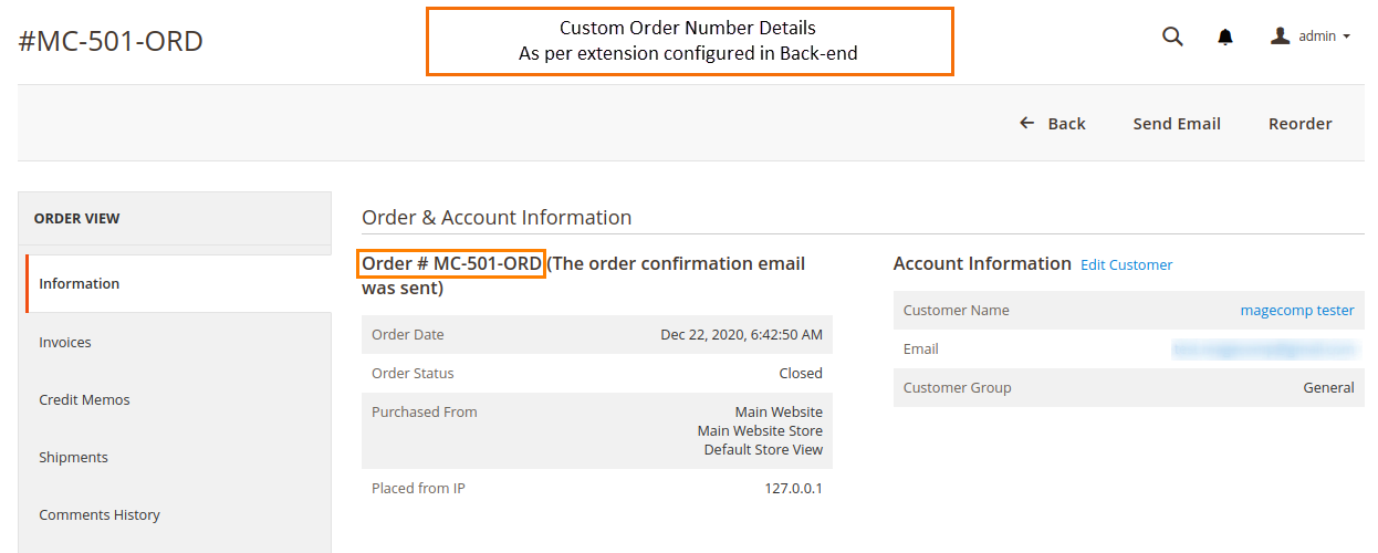 Frontend display of Custom Order Number - Support Portal for Magento ...