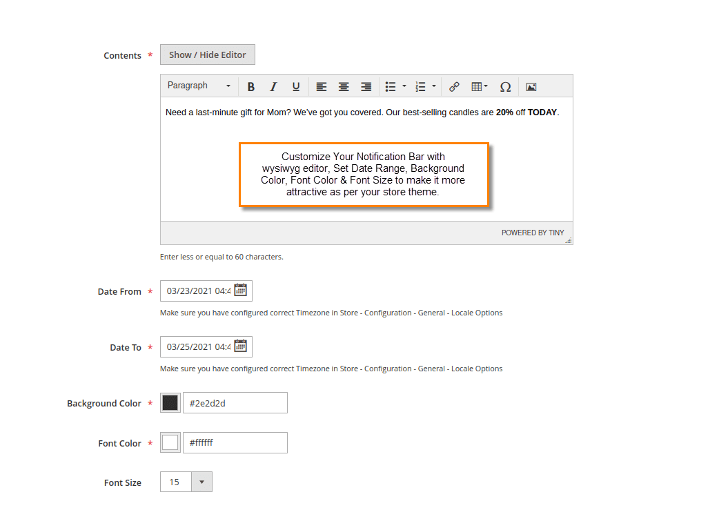 Create Notification Bar - Support Portal for Magento Extensions & Services