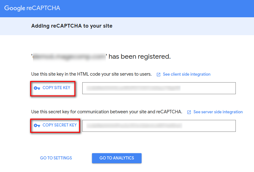 Generate reCAPTCHA Key - Magento 2 Mobile OTP Login Pro Extension